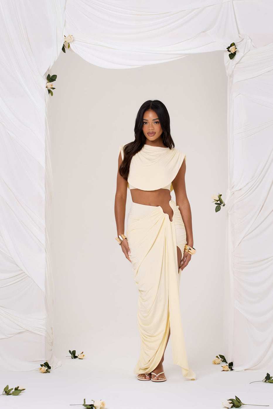 COLE WIRE MAXI SKIRT | BUTTER LEMON – Tiempo Clo